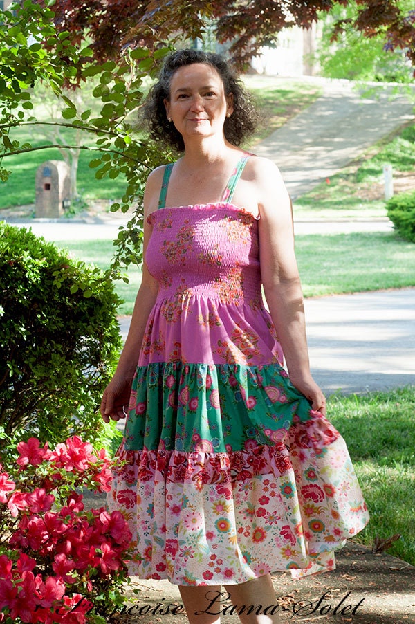 S/M Bohemian Gypsy Colorful Sundress, Pink Summer Tiered Dress ...