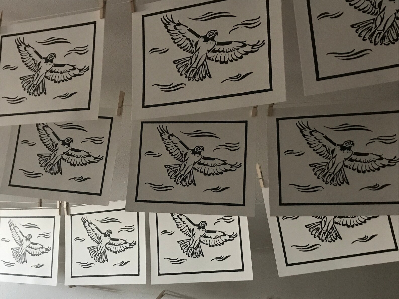 Red Tailed Hawk Print, Handmade Art, Linocut Prints, Printmaking, Gifts ...
