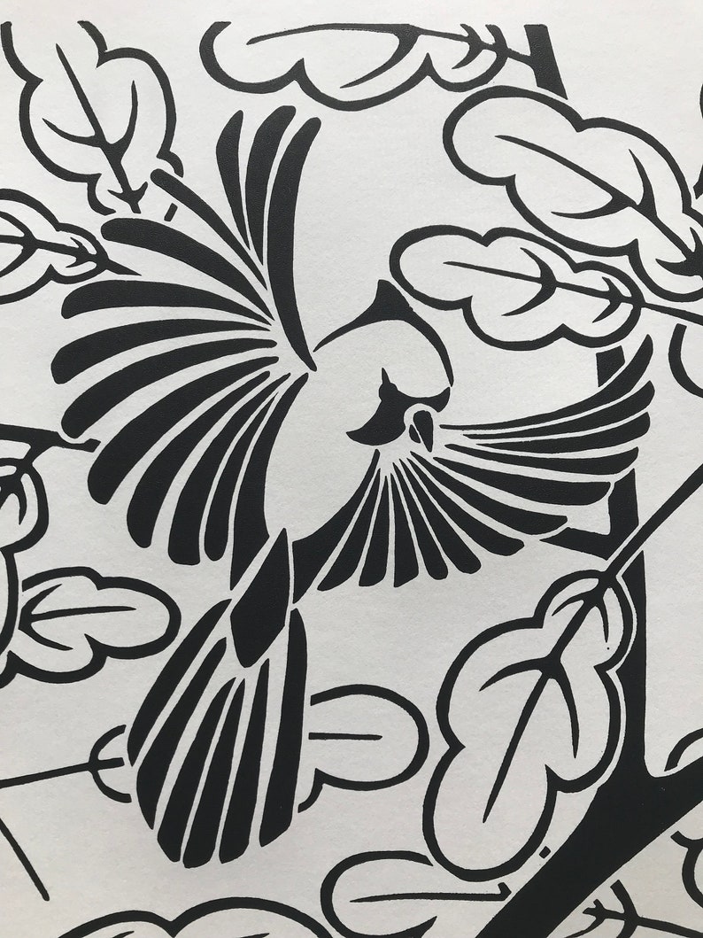 Handmade Gift, Linocut Print, Bird & Tree, Wall Art, Printmaking - Etsy