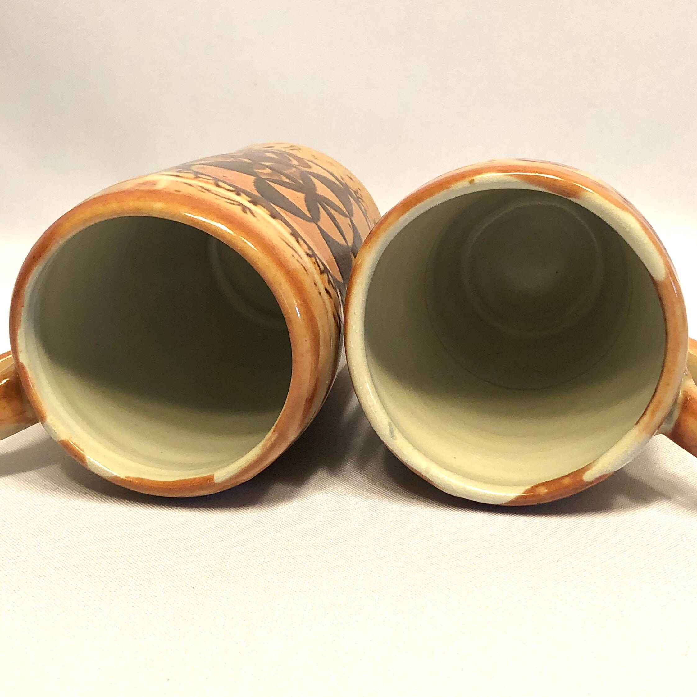 Mugs Ceramic Porcelain Geometric Designs - Set of 2 - Etsy