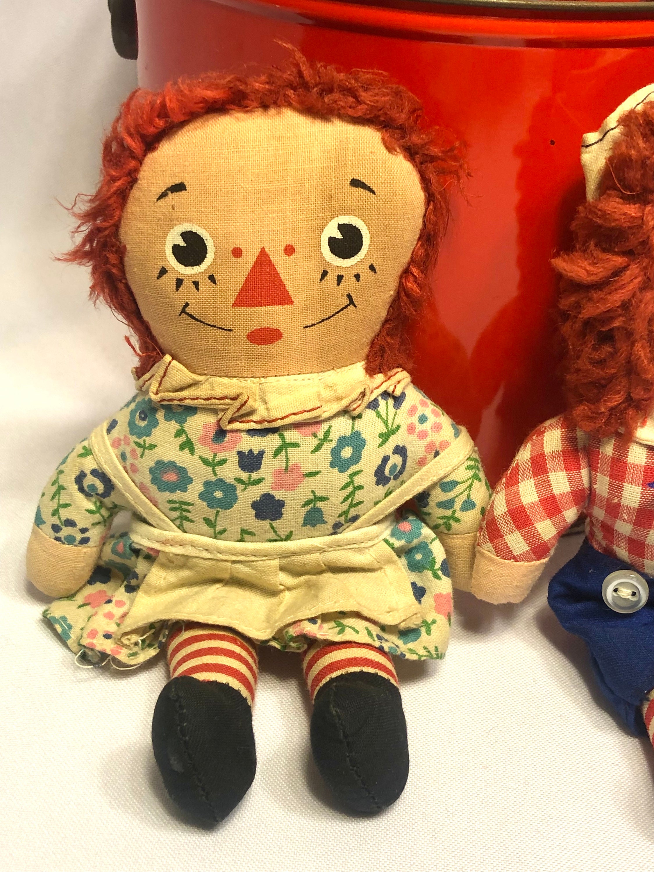 Vintage Raggedy Andy and Ann Mini Dolls - Etsy