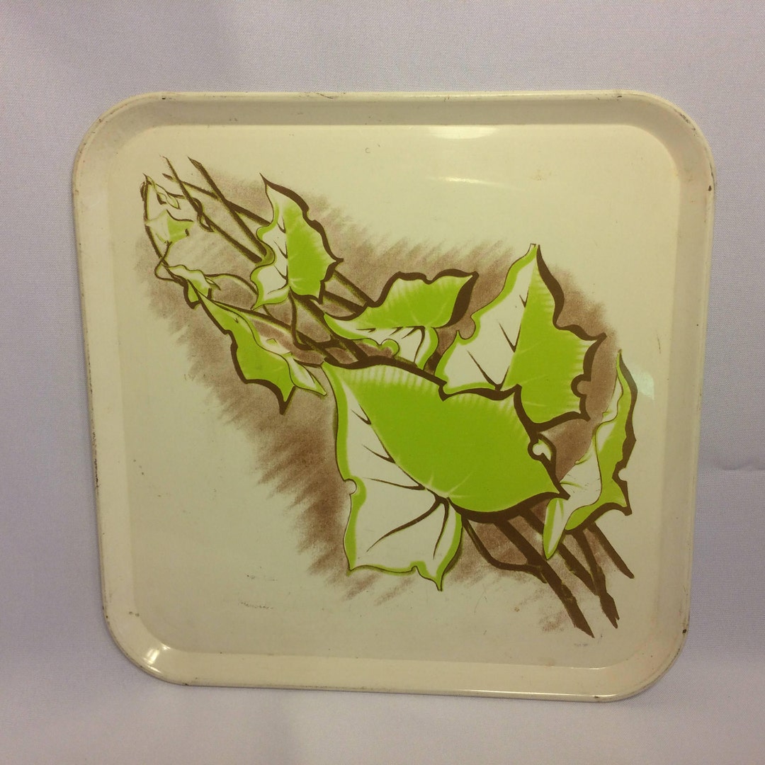 Metal Serving Tray Ivy Pattern Square Design Vintage 60's - Etsy