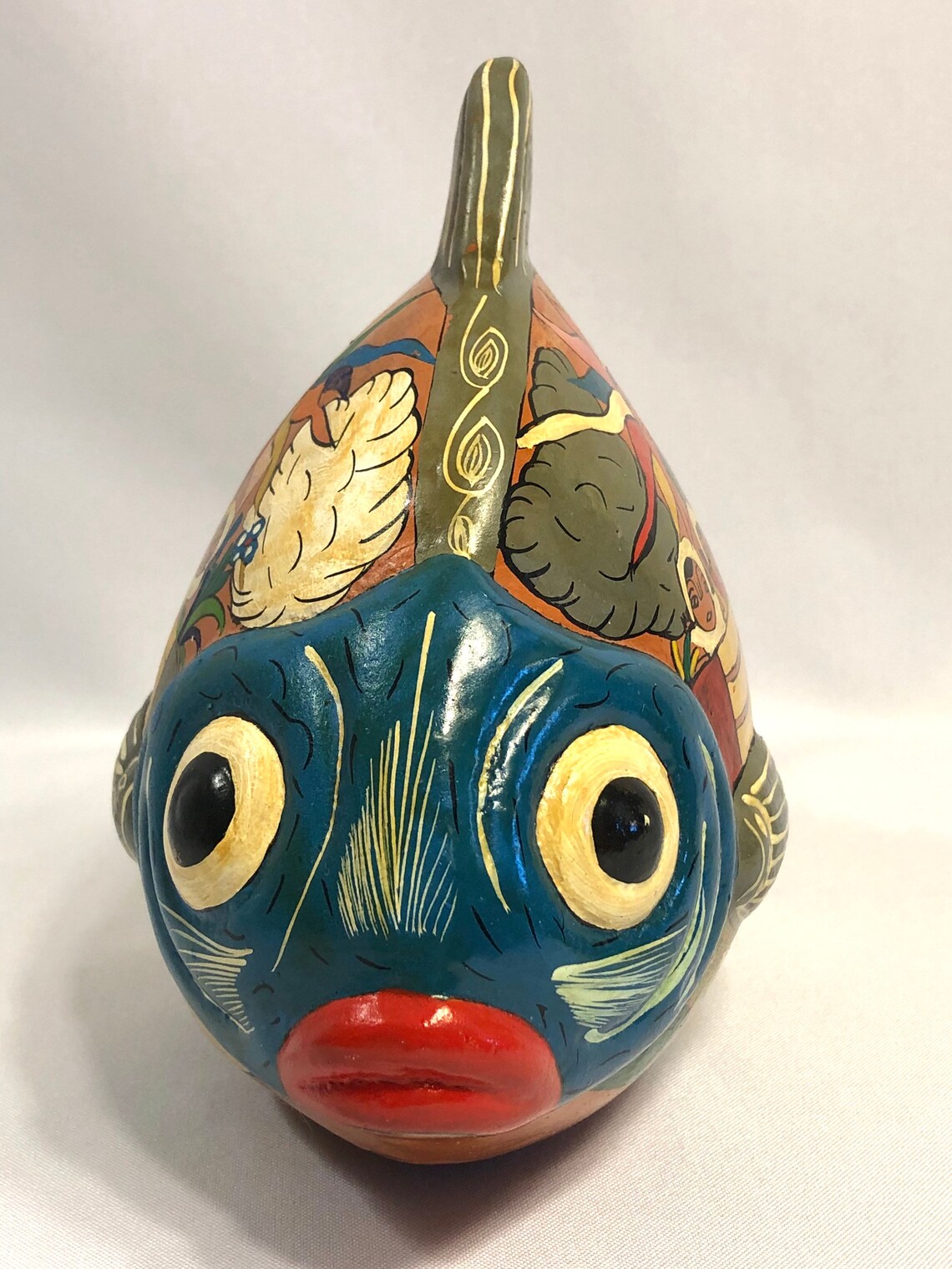 Mexican Talavera Fish Figure Vintage Ceramic Terra-cotta Hand Painted ...