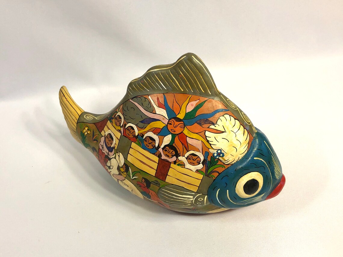 Mexican Talavera Fish Figure vintage Ceramic Terra-cotta Hand - Etsy