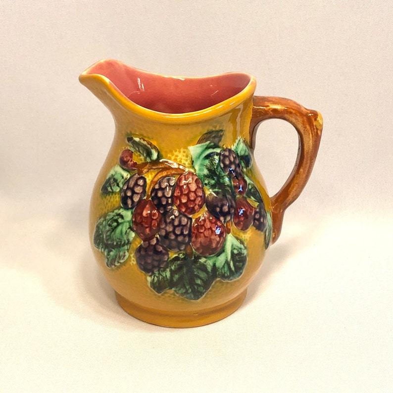 Staffordshire Shorter and Son Ceramic Pitcher Fruit Design England ...
