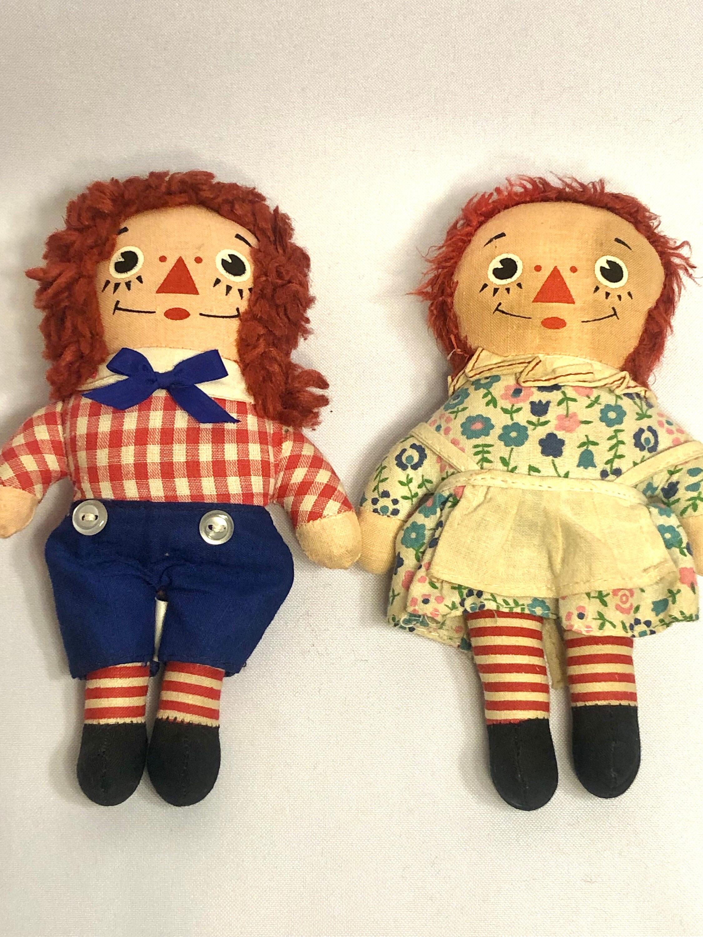 Vintage Raggedy Andy and Ann Mini Dolls - Etsy