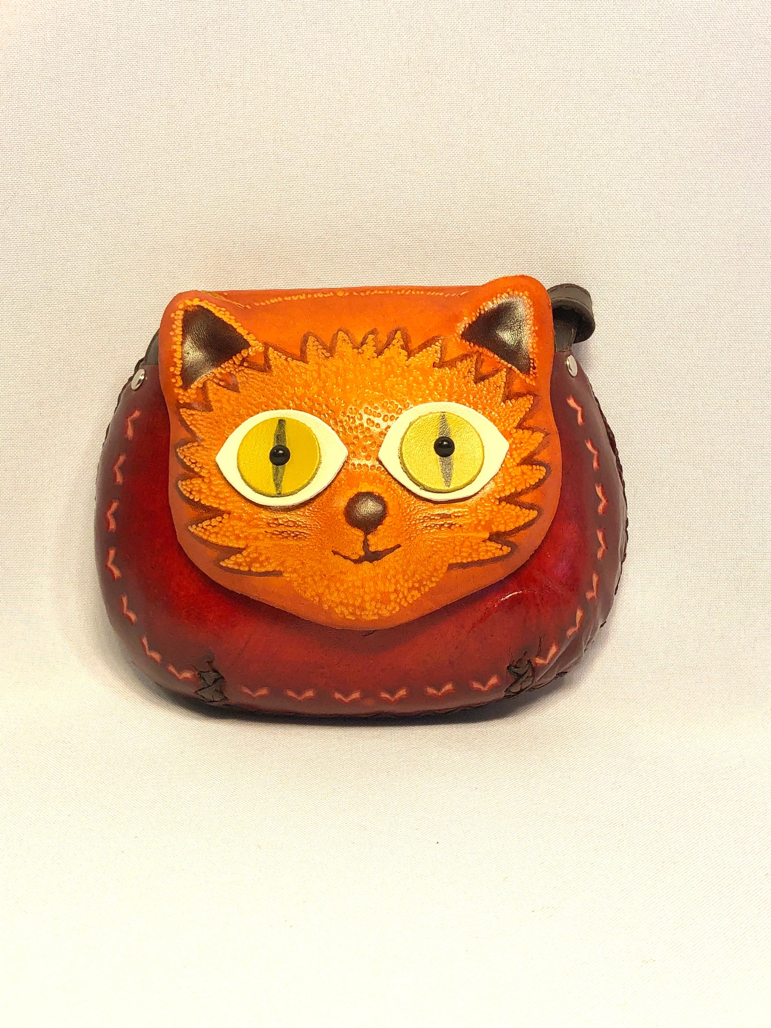 Leather Cat Handcrafted Purse - Shoulder Strap-kid Purse - Etsy