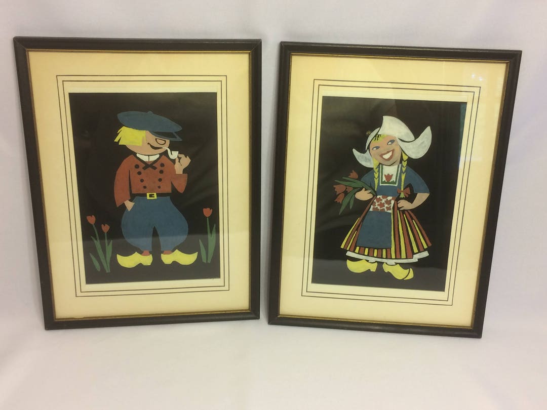 Vintage Dutch Couple Prints in Traditional Country Attire - Etsy