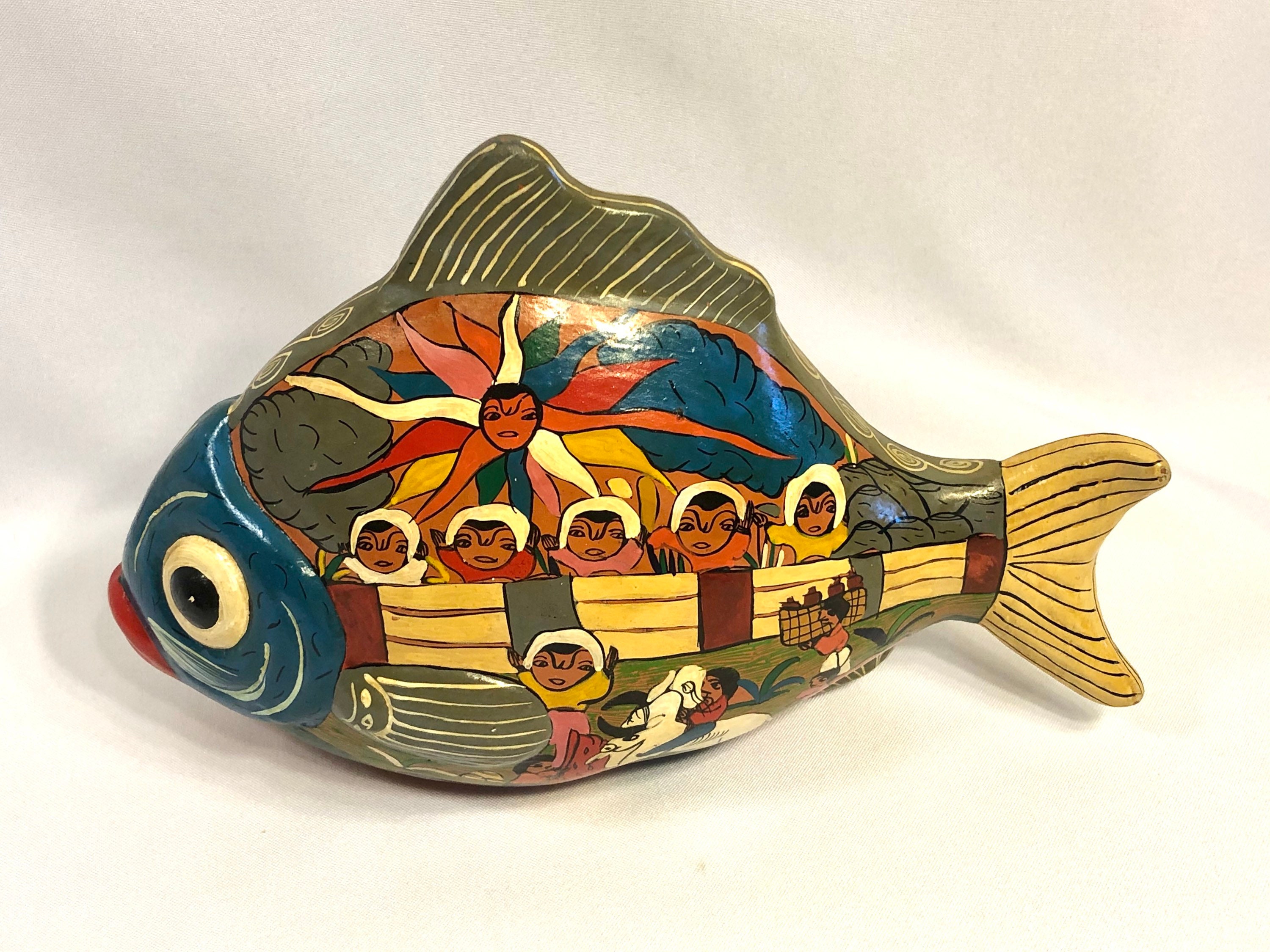Mexican Talavera Fish Figure Vintage Ceramic Terra-cotta Hand Painted ...