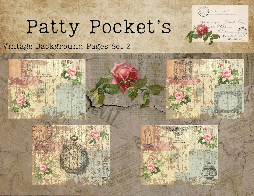 Vintage Background Pages Set 2 - Etsy