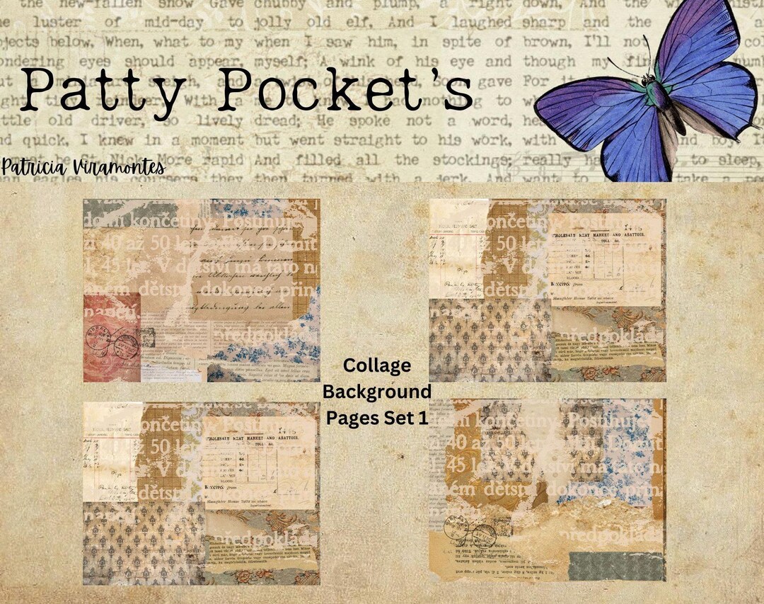 Collage Background Pages Set 1 - Etsy