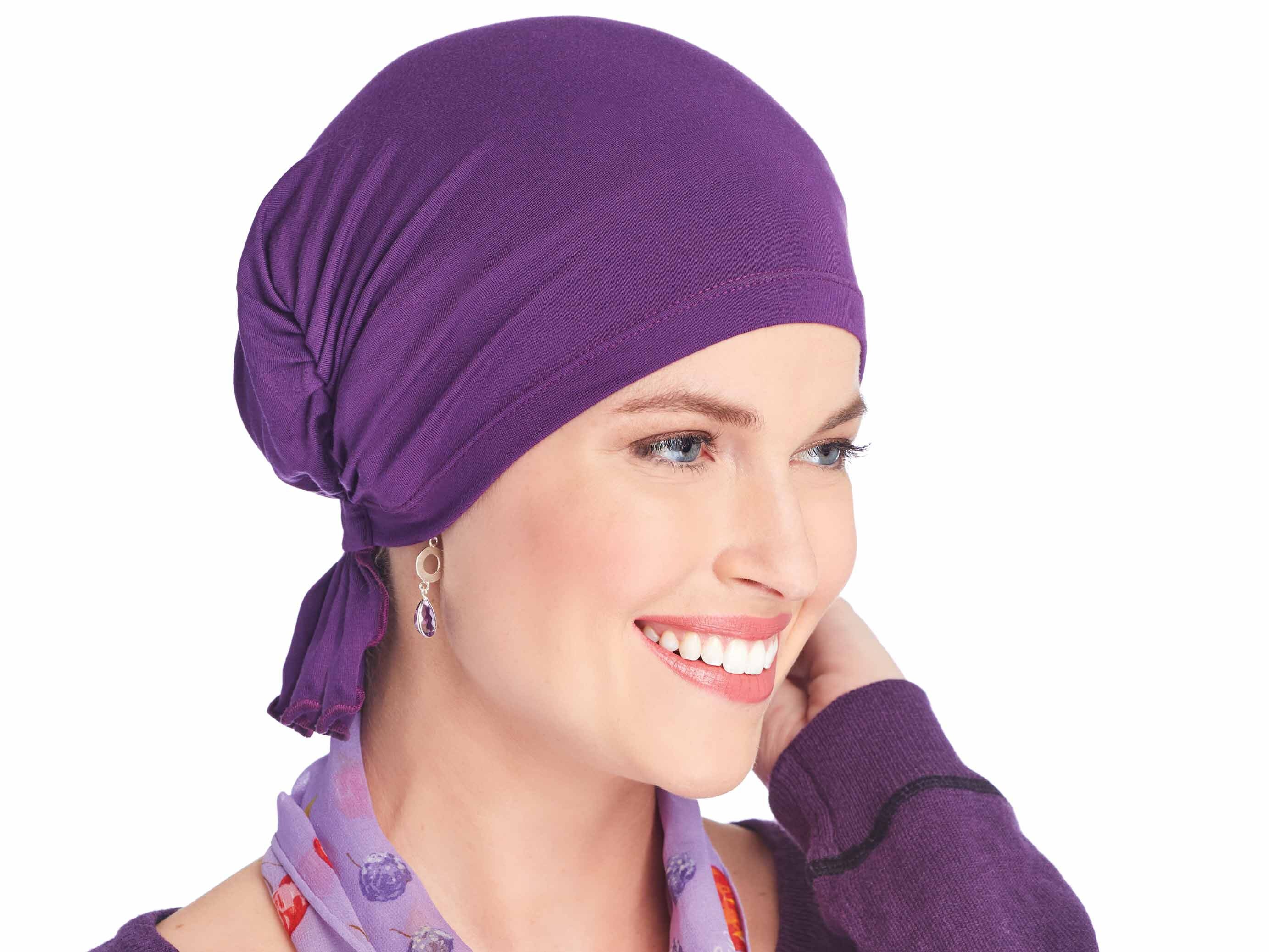 Gathered Scarf Beanie Chemo Head Covering | Etsy