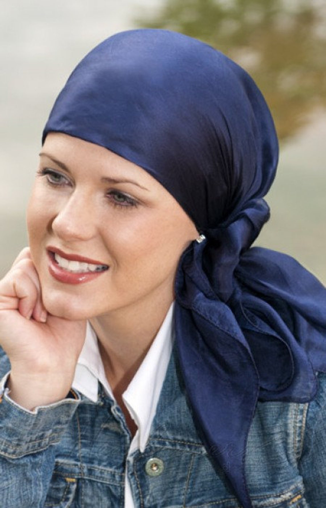 Solid Silk Square Head Scarf | 100% Silk Head Scarves | Cancer Scarves ...