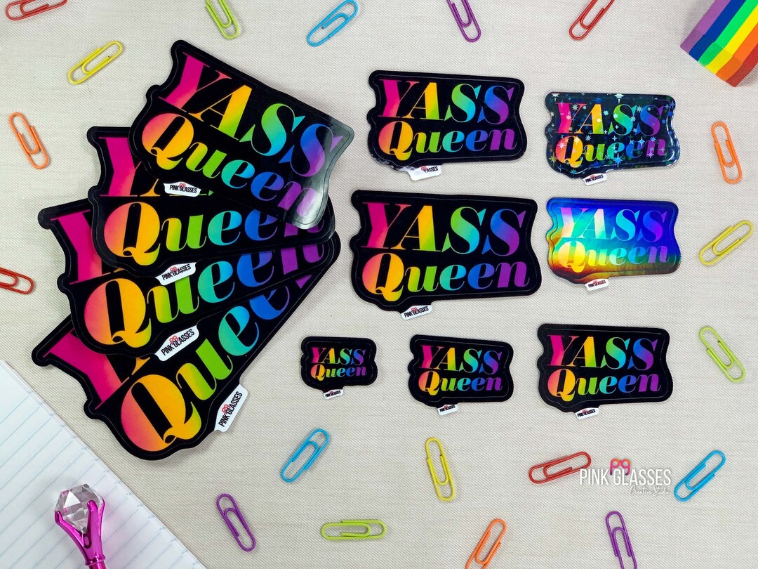 Yass Queen Dramatic Black & Watercolor Rainbow LGBTQ Pride Custom Easy ...
