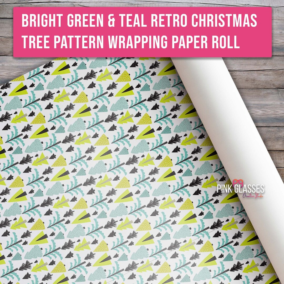 Merry & Bright Green and Blue 1960s Retro Christmas Tree Luxury ...