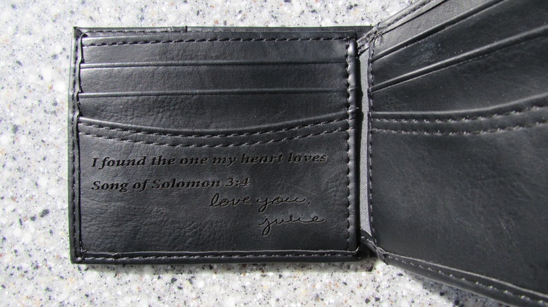 Your Handwriting Engraved on Wallet Personalized Wallet | Etsy
