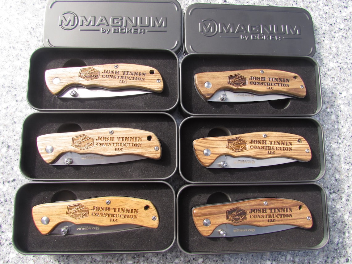 Personalized Pocket Knife Company Logo Engraved Company | Etsy