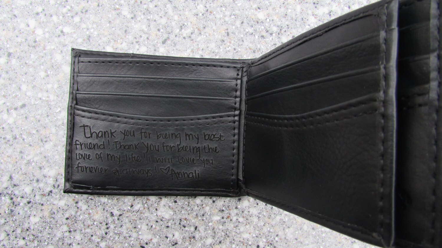 Your Handwriting Engraved on Wallet Personalized Wallet | Etsy