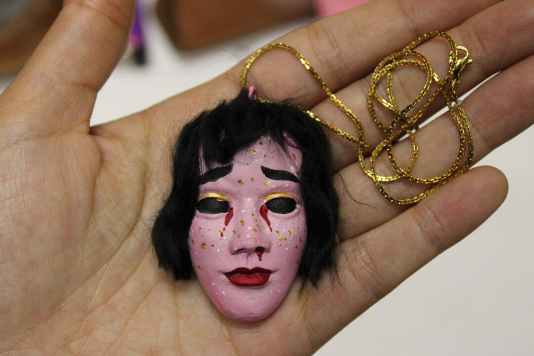 Handmade Clay Face Necklace Unique Artisan Jewelry - Etsy