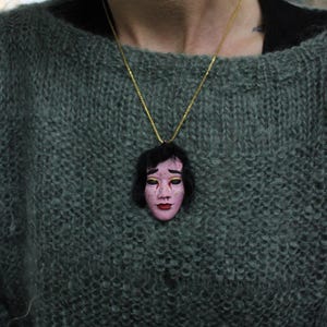Handmade Clay Face Necklace Unique Artisan Jewelry - Etsy