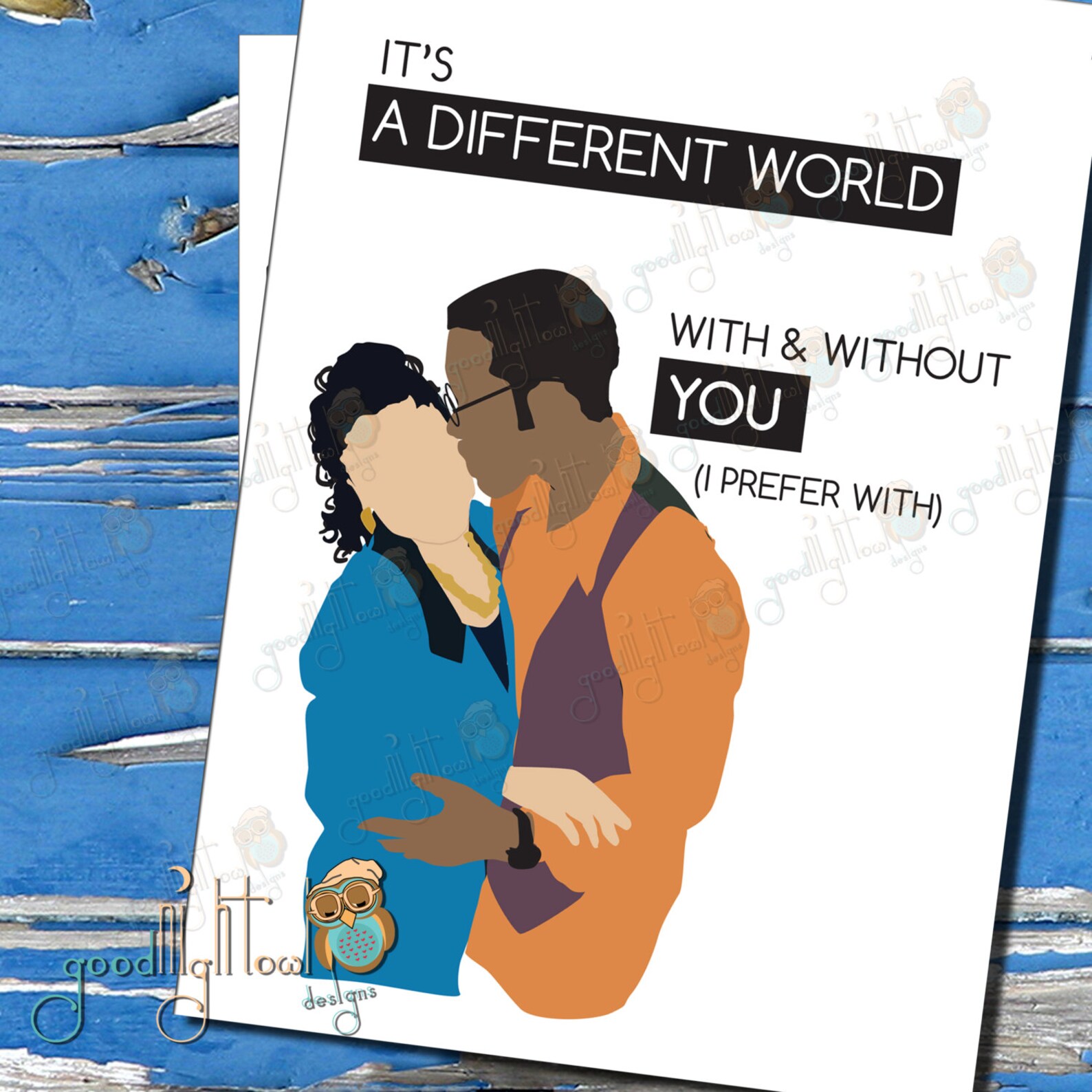 It's A Different World With and Without You, Love You Card, Anniversary ...