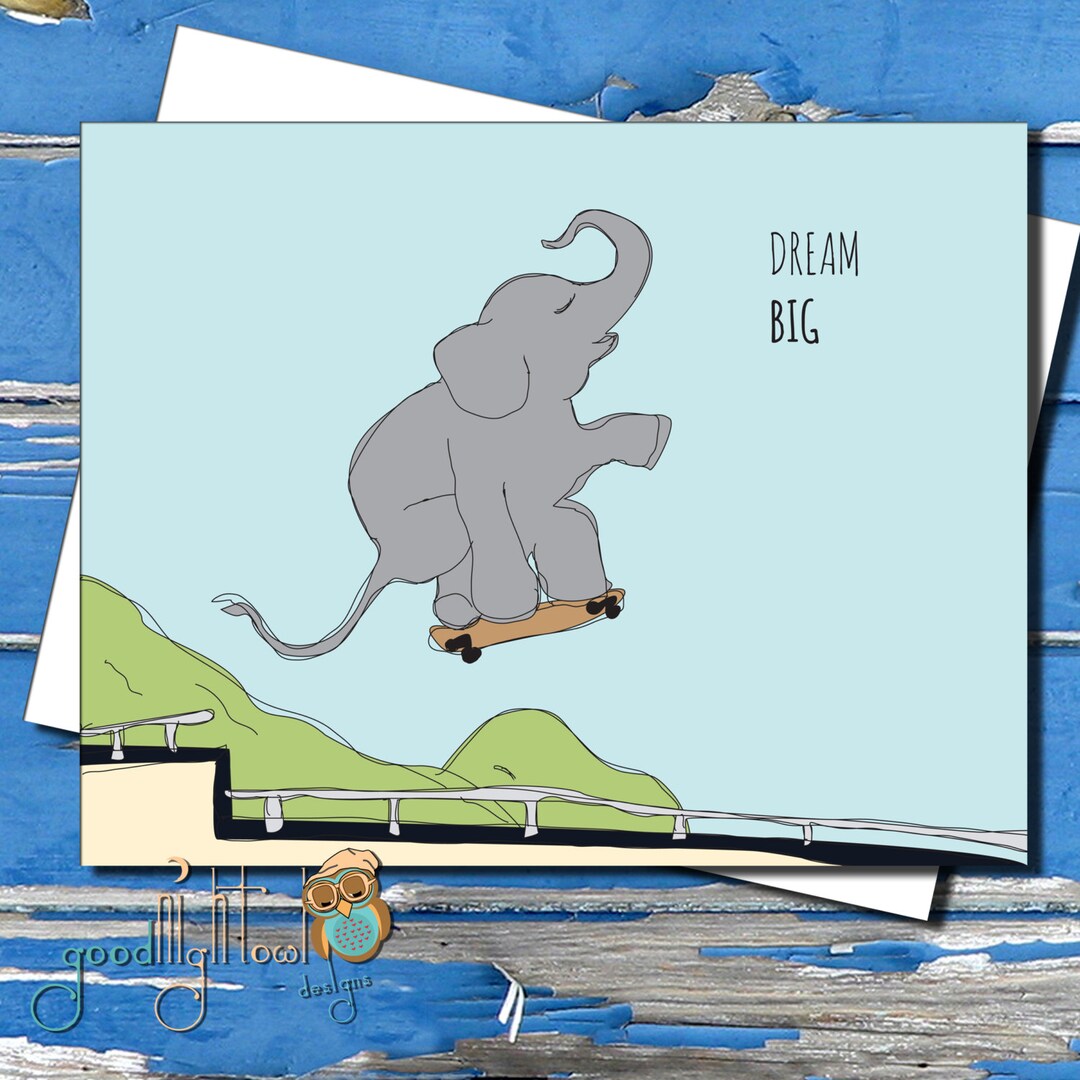 Dream Big - Cute Encouragement Card - Hand Illustration - Graduation ...