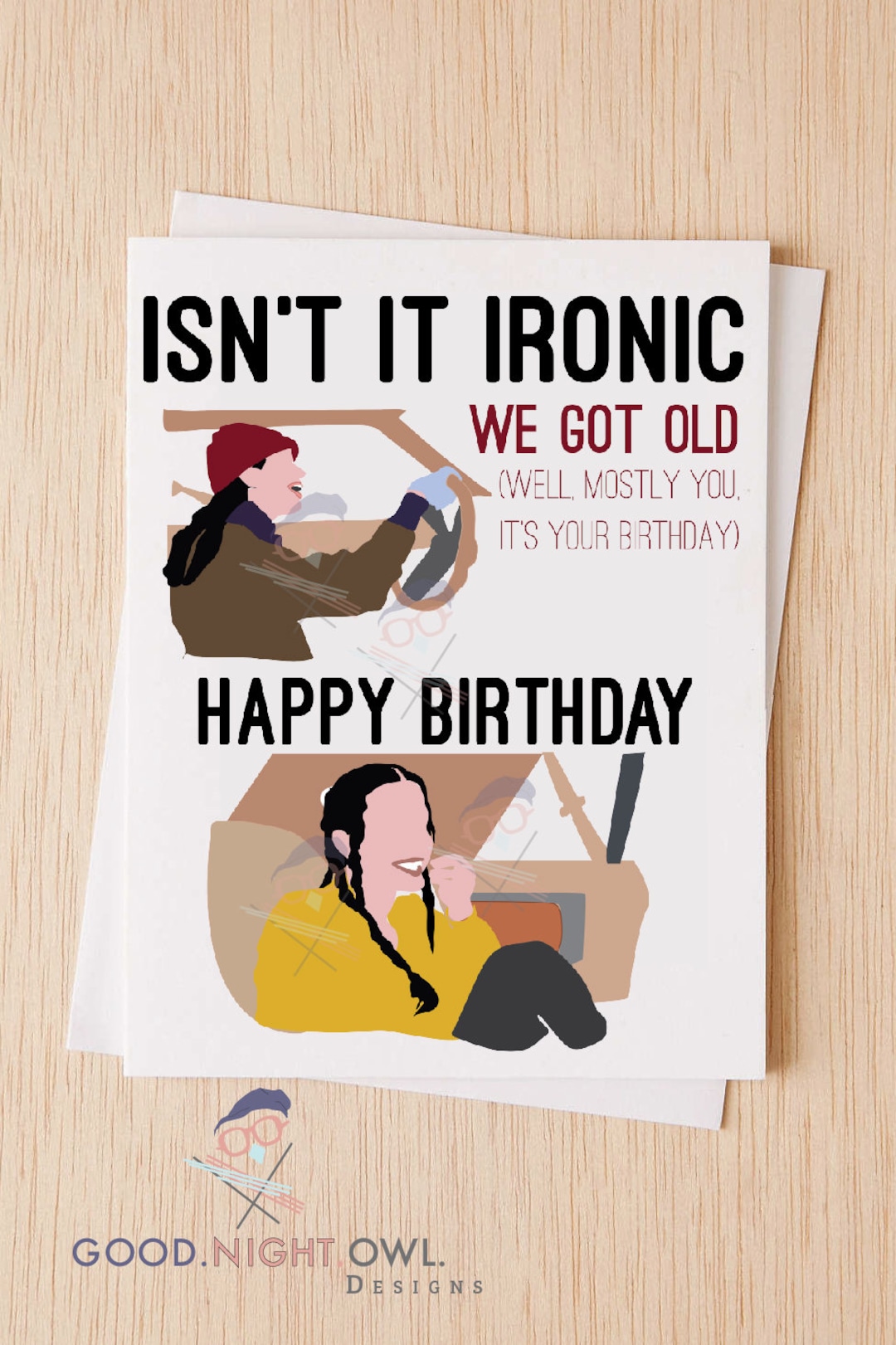Alanis Isn't It Ironic Happy Birthday Card, Pop Culture, 90's Music ...
