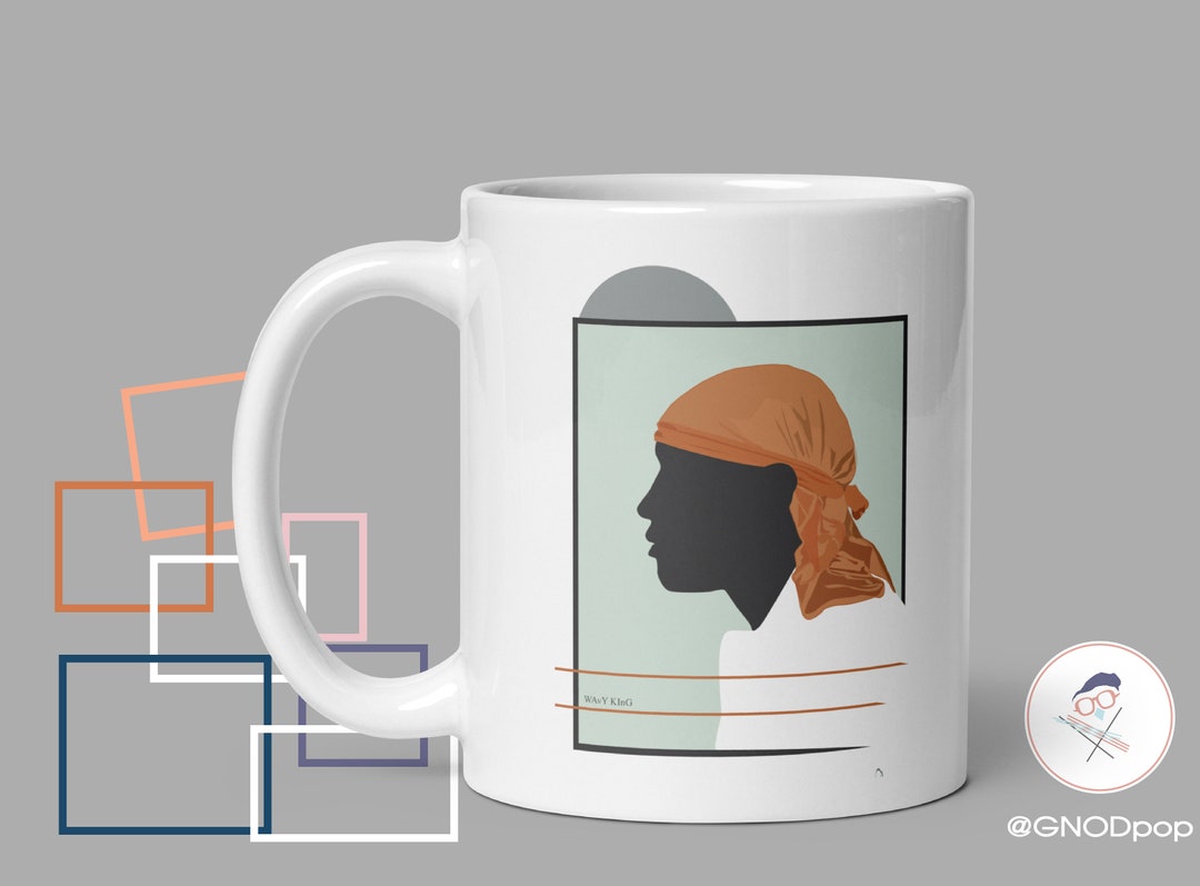 Wavy King - Ode to the Durag 1 - African American Art Mug - Black Boy ...