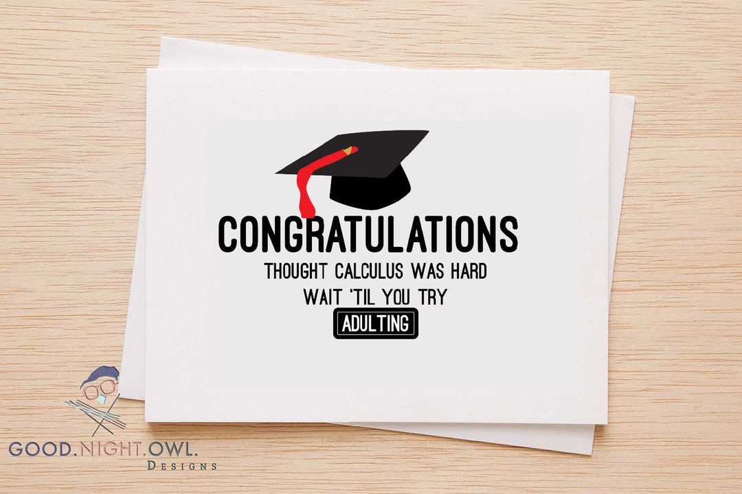 Graduation Card - Funny Graduation Card, Congratulations Card, Thought ...