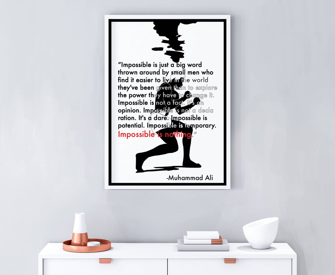Muhammad Ali Inspirational Poster , Black &white Poster, Inspirational ...