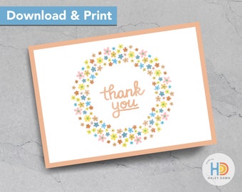 Printable Rainbow Thank You Card - PDF Downloads - 2 Sizes! // Cute and ...