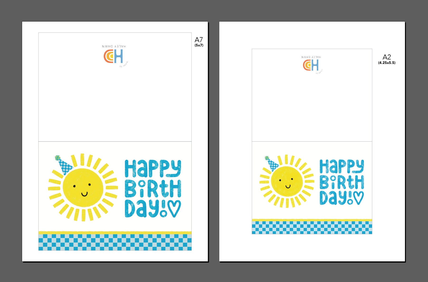 Printable Birthday Card - PDF Downloads - 2 Sizes! // Cute Sun Happy ...