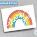 Printable Rainbow Thank You Card PDF Downloads 2 Sizes // Cute and ...
