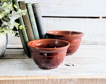 Vintage Brown Crock Bowls - Etsy