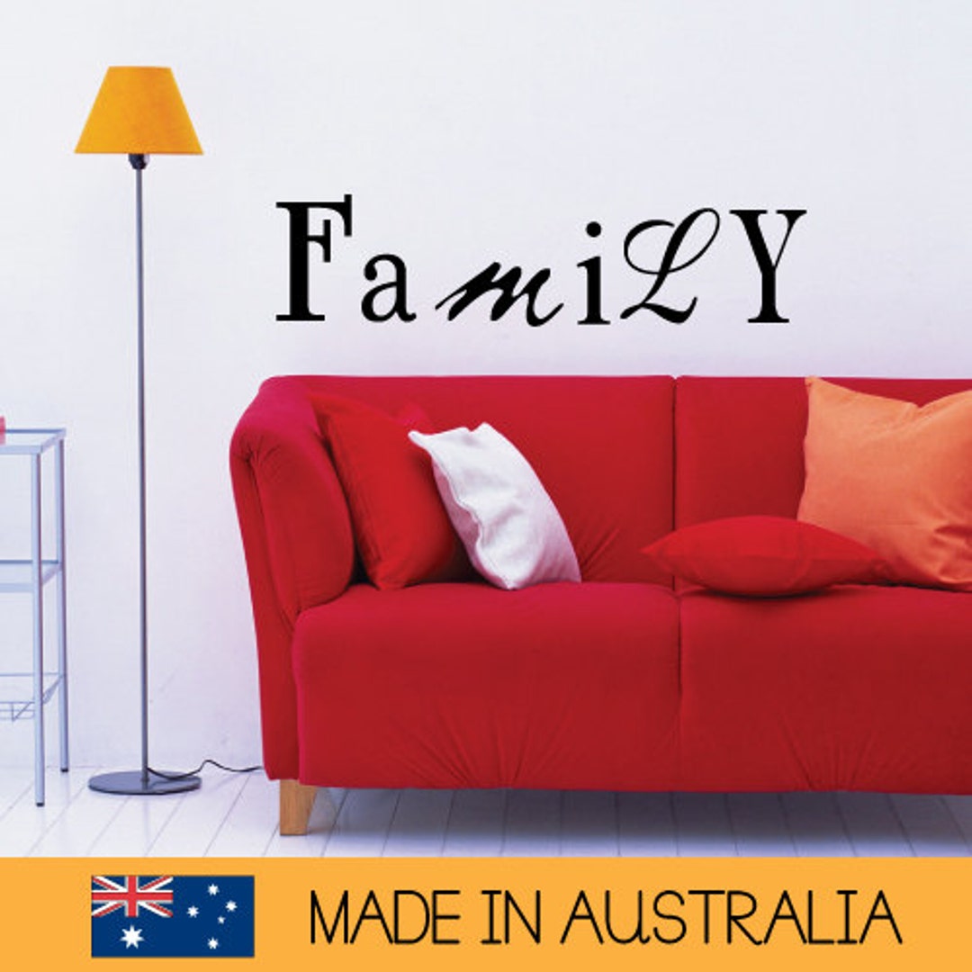 Family Words Decor | Removable Wall Decal Sticker | MS055VC - Etsy