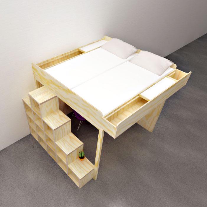 Dutch Design DIY Plan of Double Loft Bed / High Sleeper - Etsy