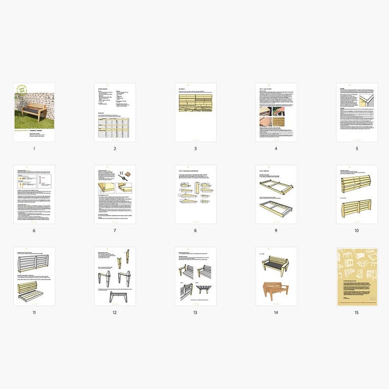 Dutch Design Garden Bench DIY Plan - Etsy