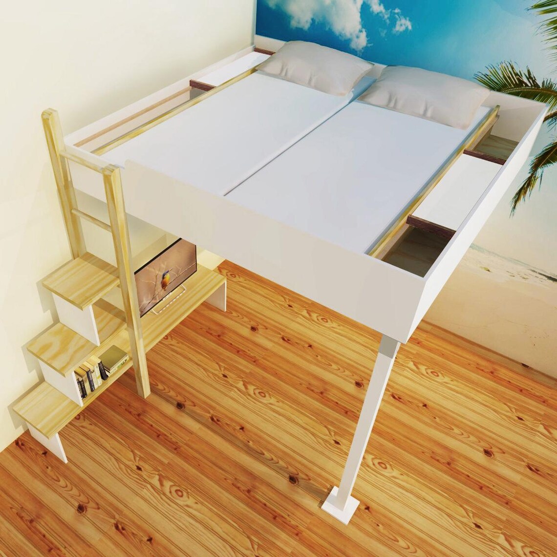 Dutch Design DIY Plan of Double Loft Bed / High Sleeper Carlota - Etsy