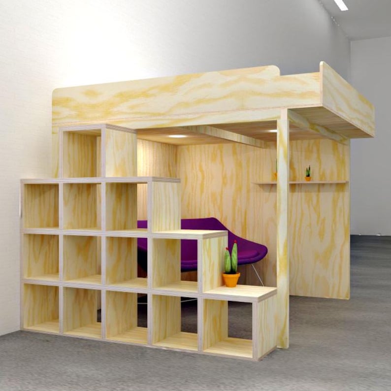Dutch Design DIY Plan of Double Loft Bed / High Sleeper - Etsy