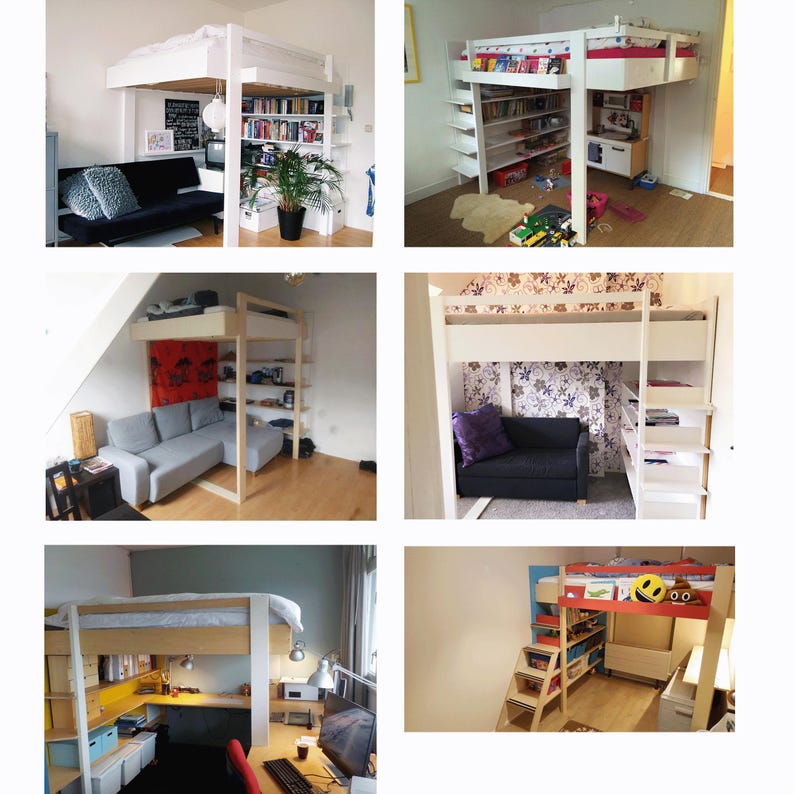 Dutch Design DIY Plan of Double Loft Bed / High Sleeper Ana XL - Etsy