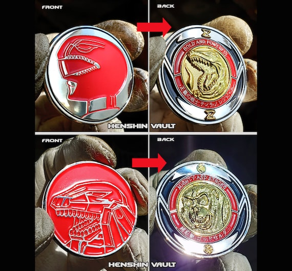 Zyumetal 1 & 2 RED Metal Coins Tyrannosaurus Ranger Power | Etsy
