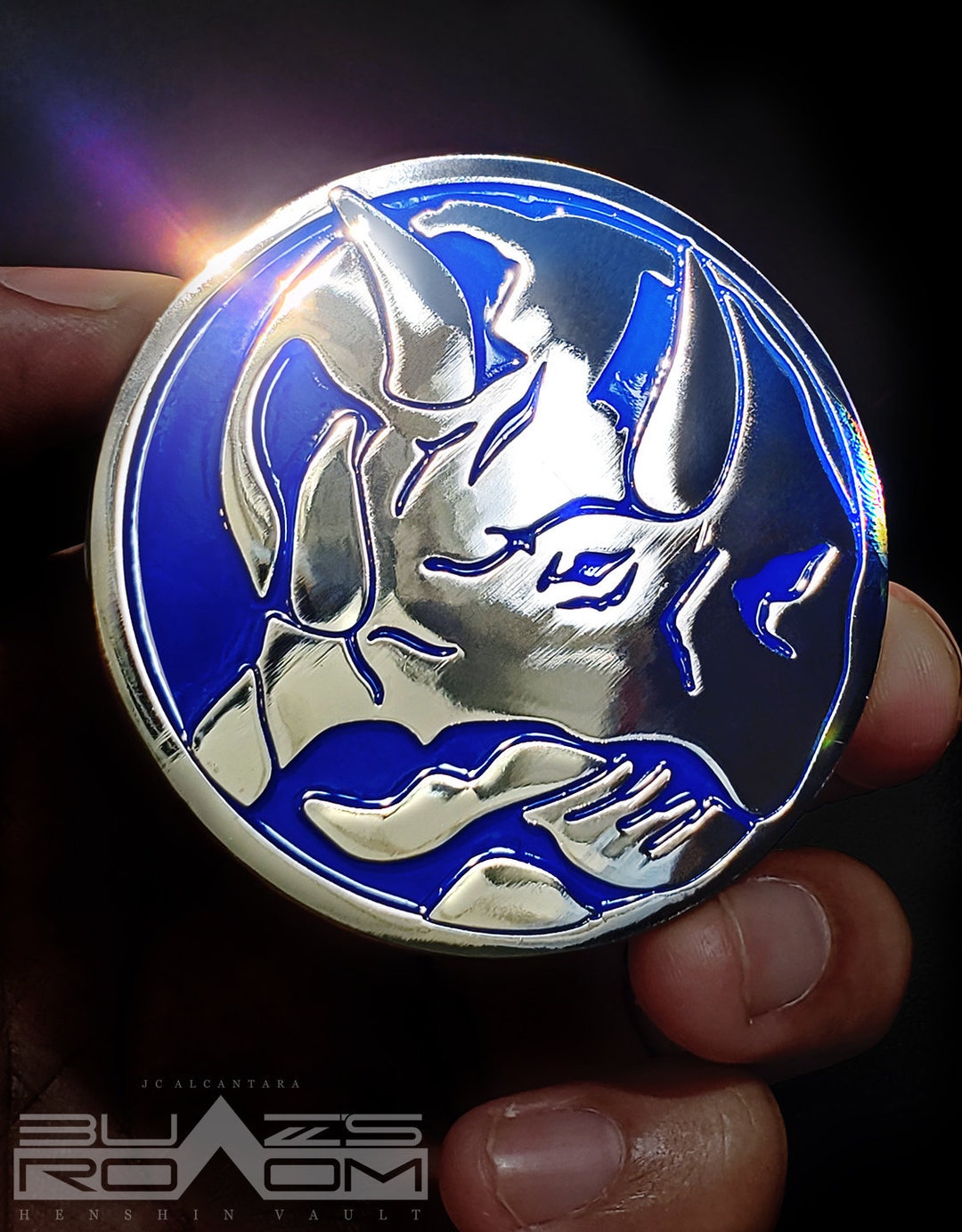 Power Rangers Blue Challenge Coin Zyuranger Triceratops Thunder Unicorn ...