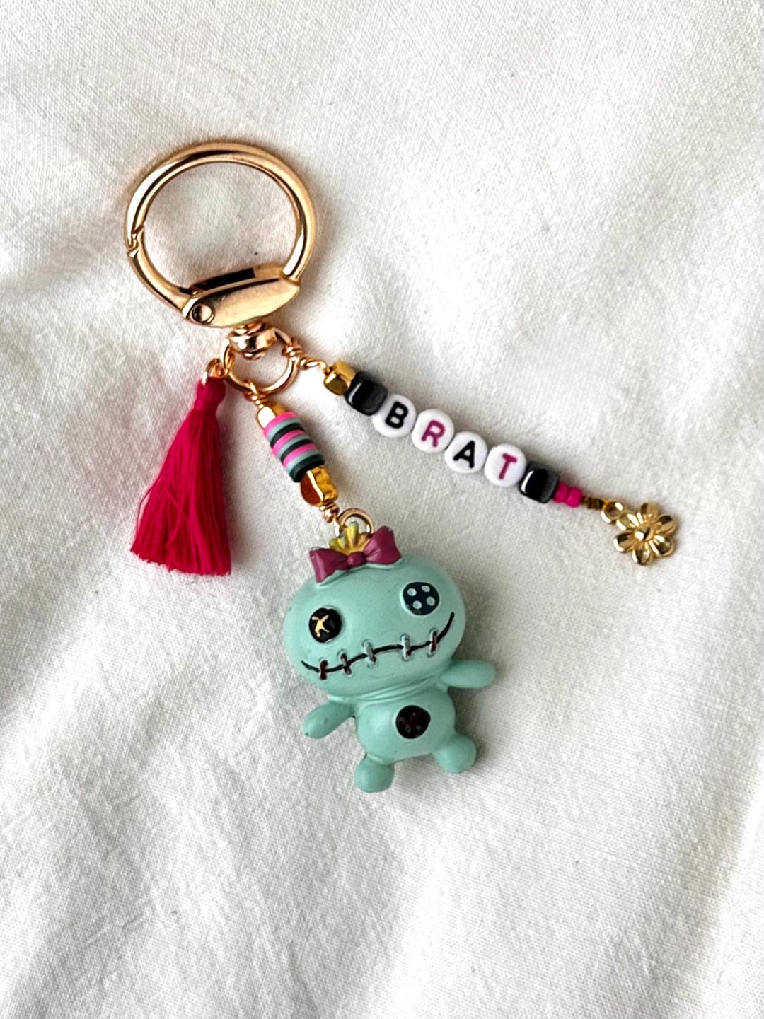Mini Stitched Voodoo Style Doll Charm Keychain “brat” Vintage Inspired ...