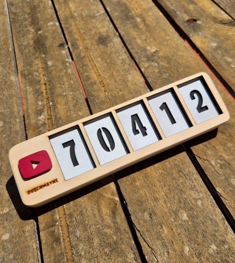 Custom Wooden Follower Counter – Personalized Name & Social Media ...