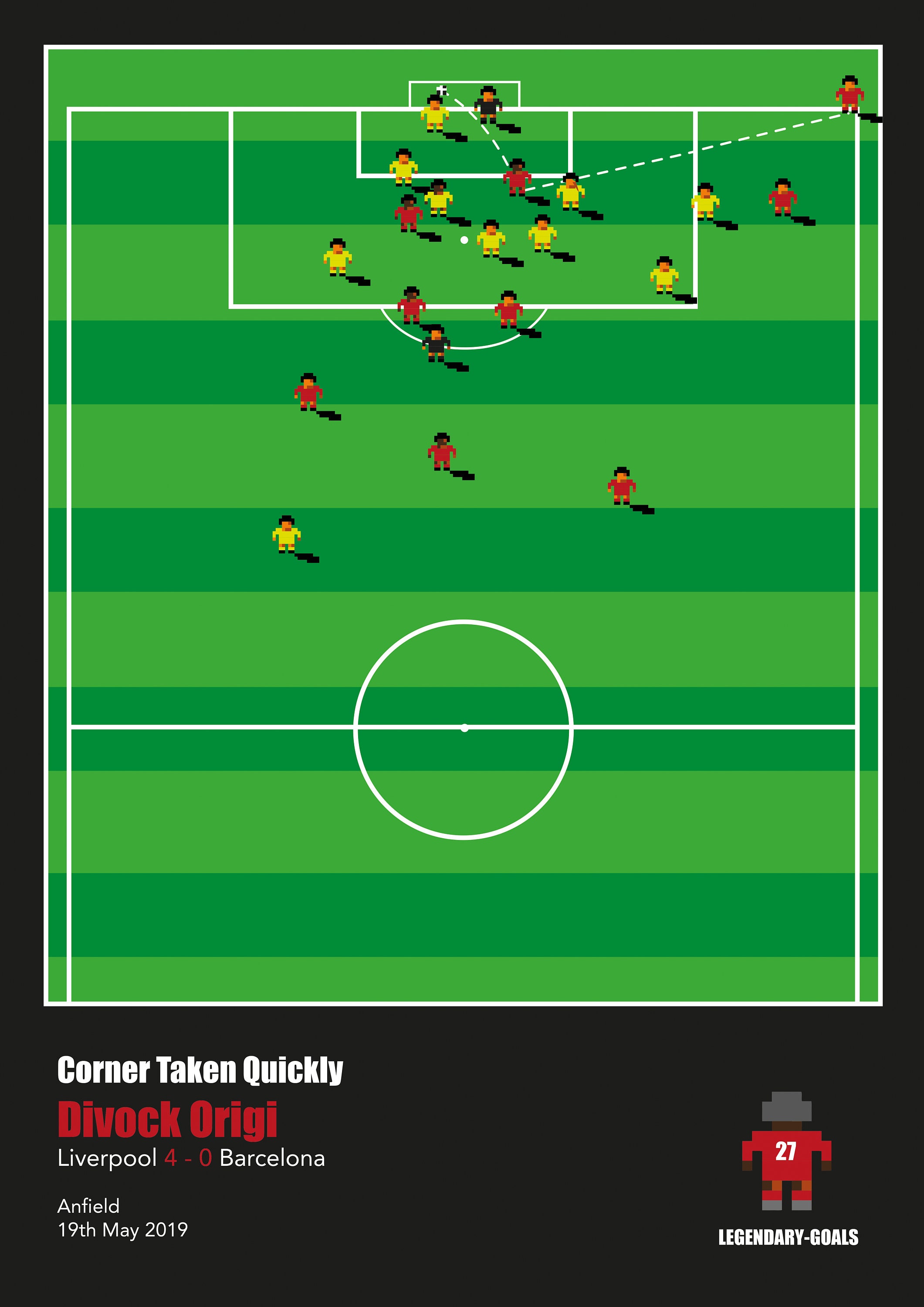 Divock Origi Corner Taken Quickly Famous Goal Poster | Etsy