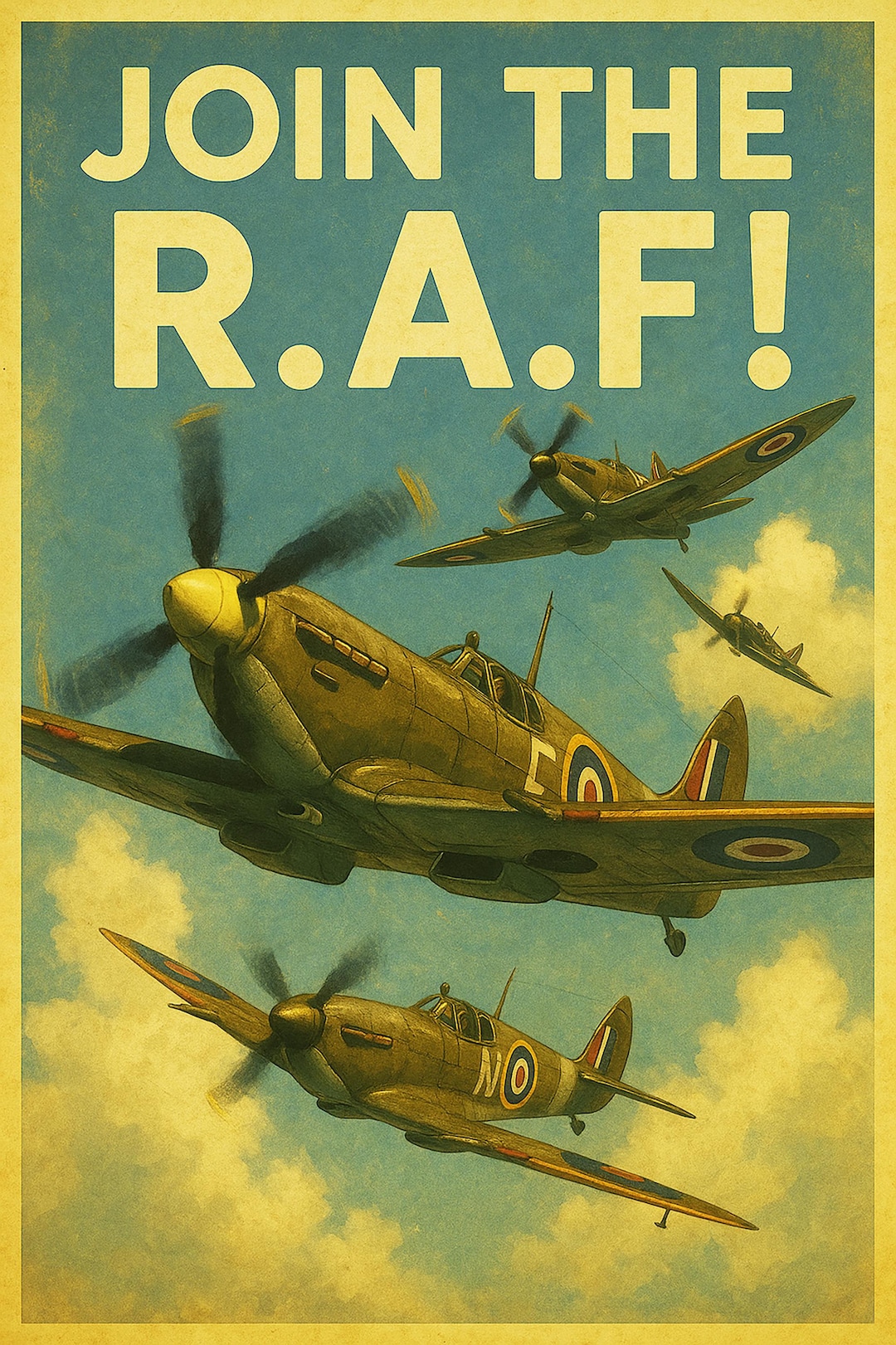 RAF Vintage Poster Join the RAF Royal Air Force - Etsy UK