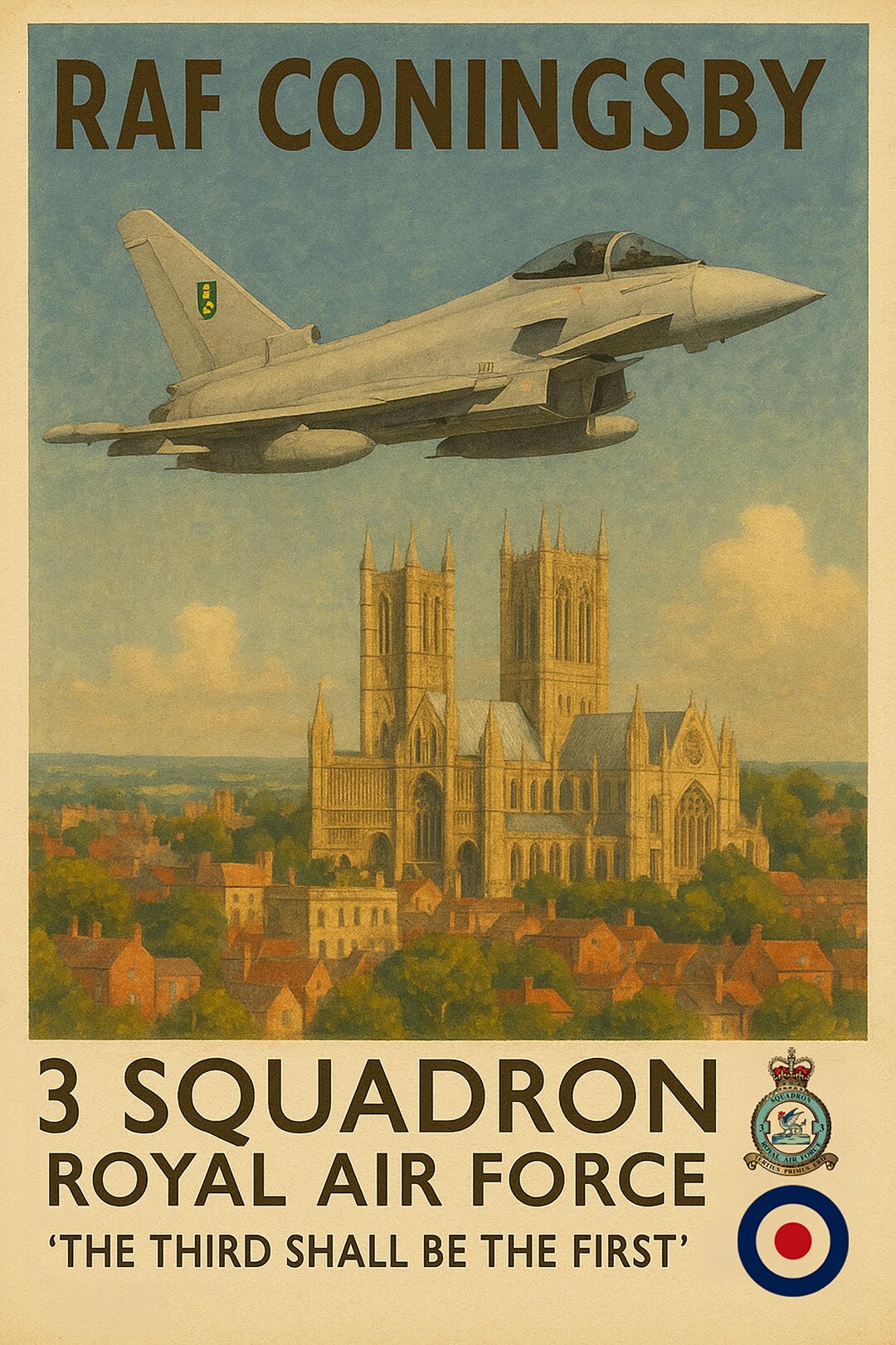 RAF Vintage Poster 3 Squadron Coningsby Eurofighter Typhoon Royal Air ...