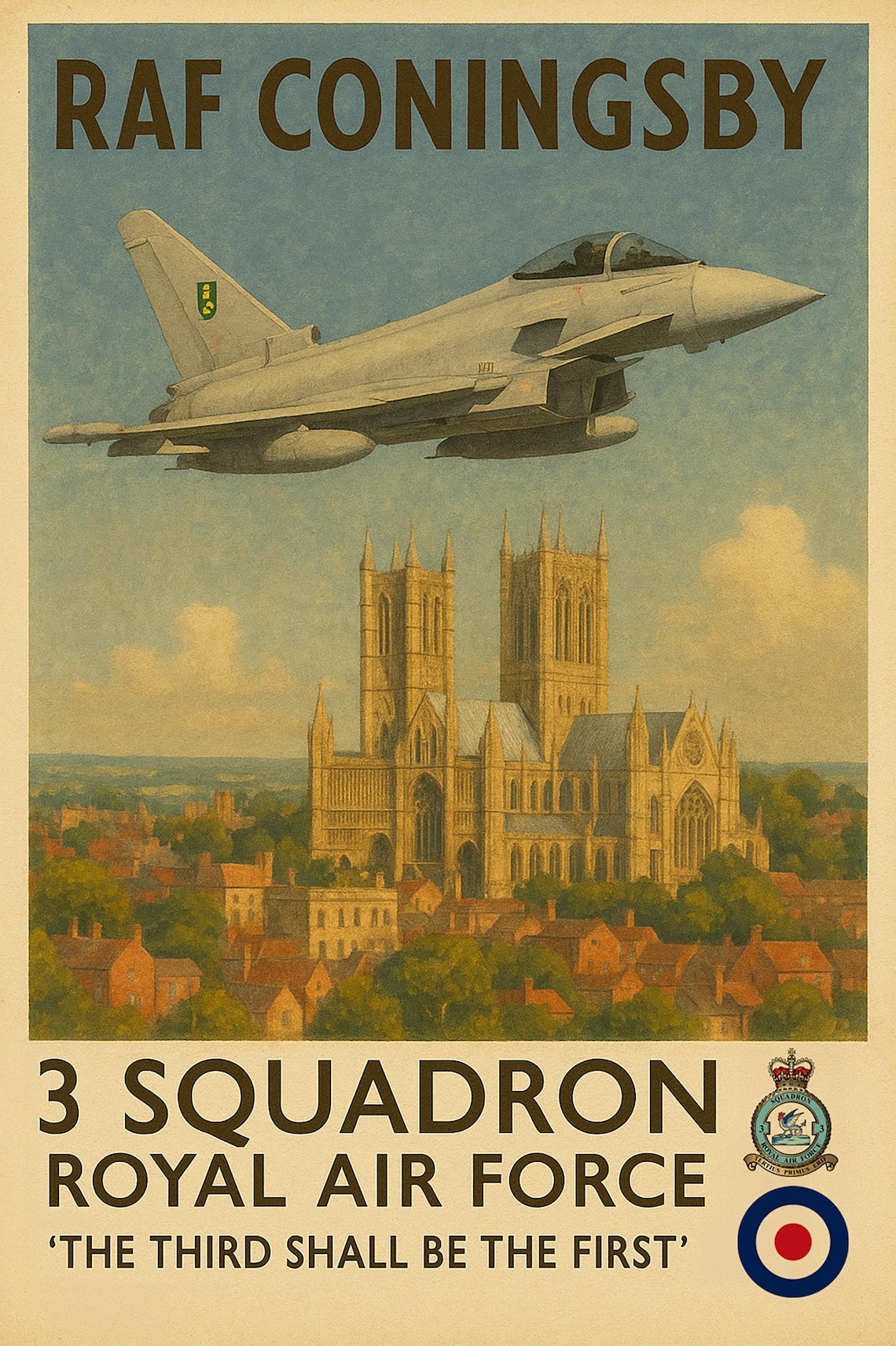 RAF Vintage Poster 3 Squadron Coningsby Eurofighter Typhoon Royal Air ...