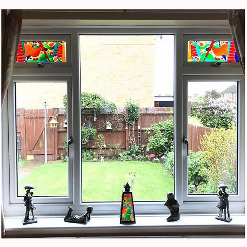 Custom Window Panel in Hand Painted Stained Glass FULLY | Etsy