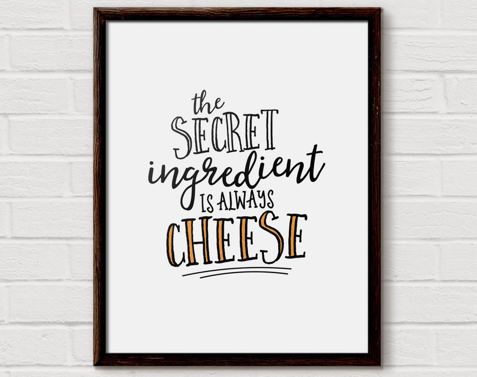 Cheese Print Cheese Lover Gift Food Quote Kitchen Art - Etsy